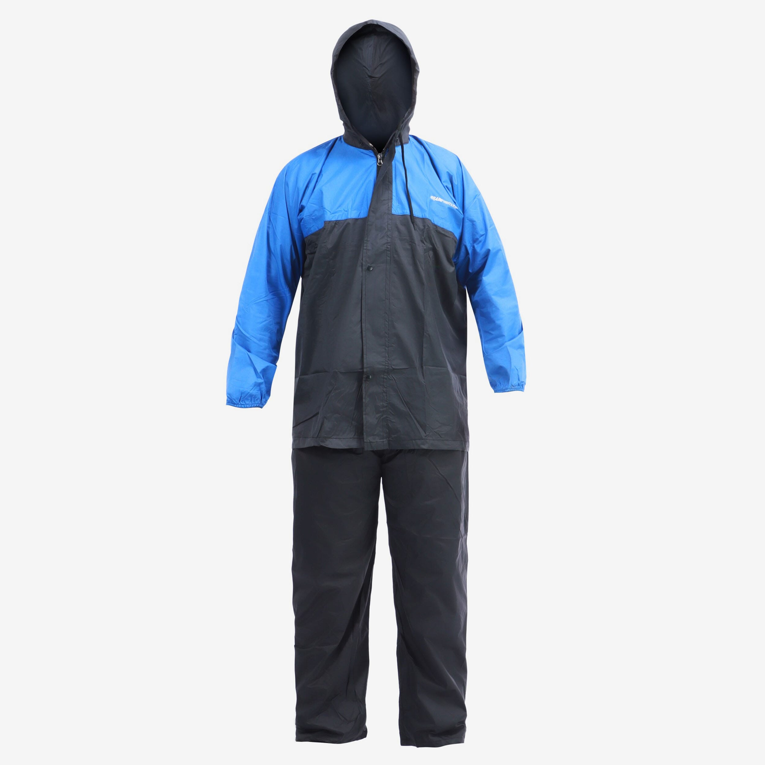 Zeel Black/Blue Color Waterproof Solid Rain Coat With Bag For Men RF ...