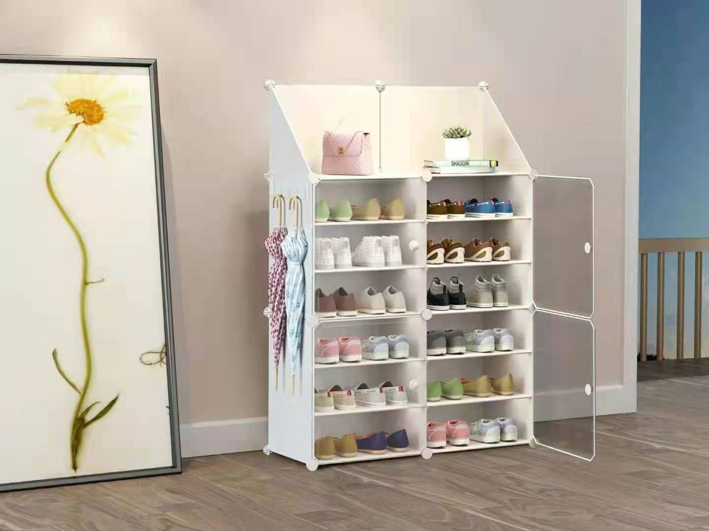 2 Door Top Open Portable Shoe Rack | Daraz.com.np