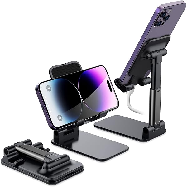 Adjustable Tabletop Mobile Stand With Universal Smartphone Compatible ...