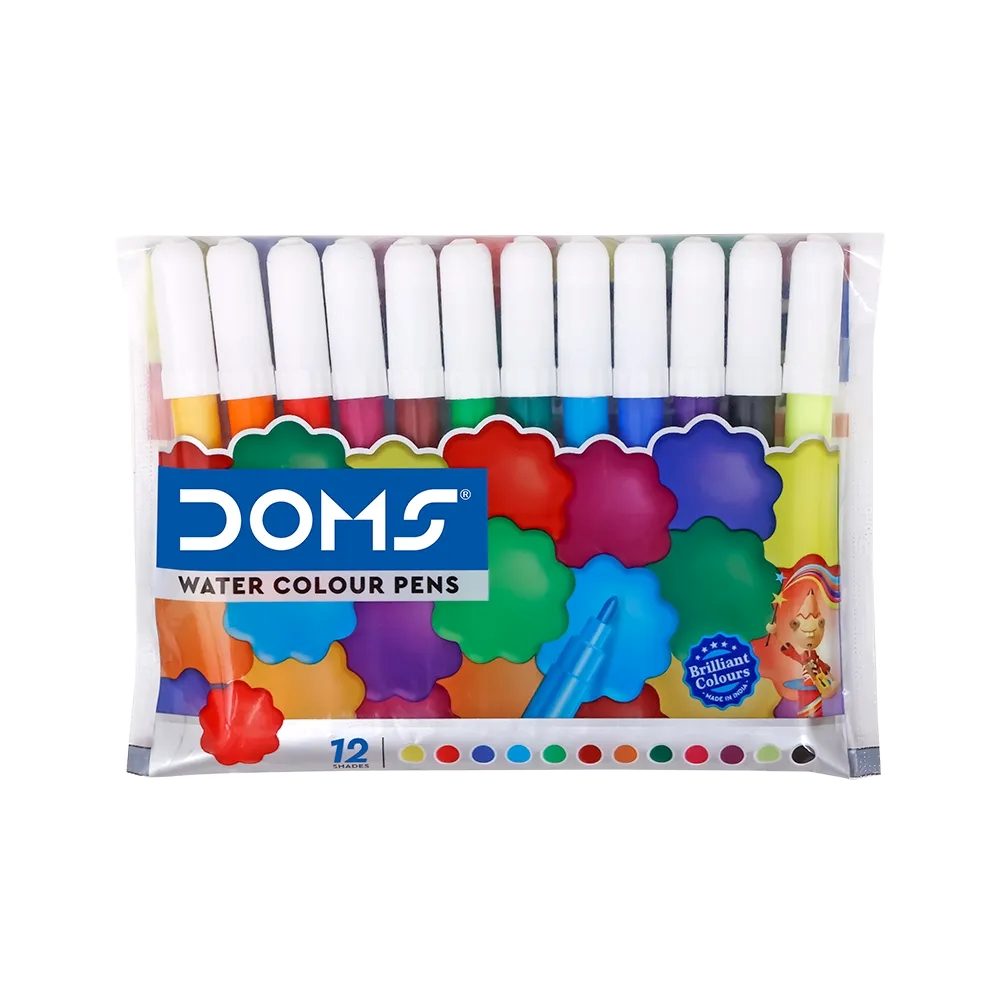 Doms Water Colour Pen Mini-12 Shades | Unique Push Resistant Tip ...