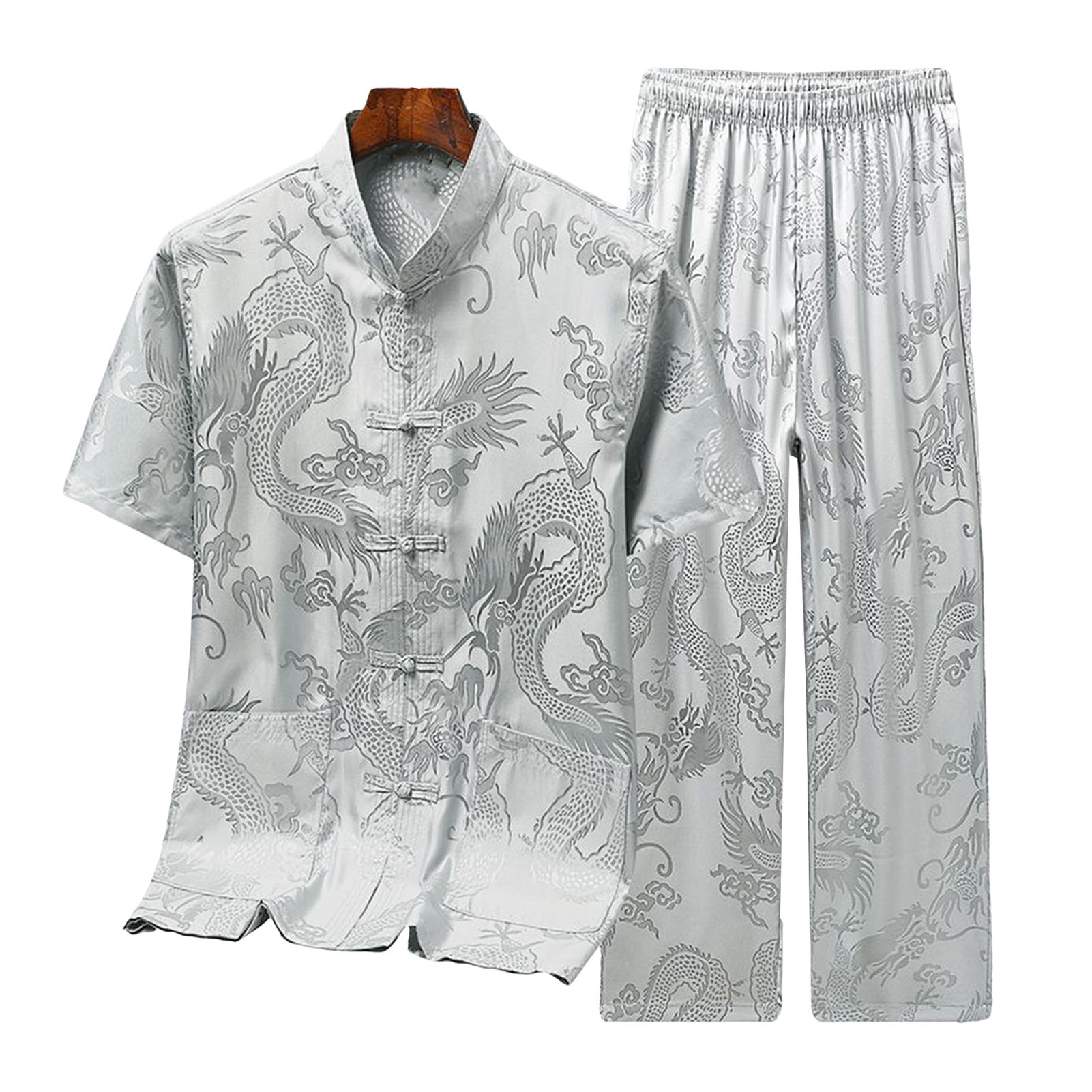 CARAT Chinese Style Suit Chinese Dragon Print Tang Suit Set for Men ...