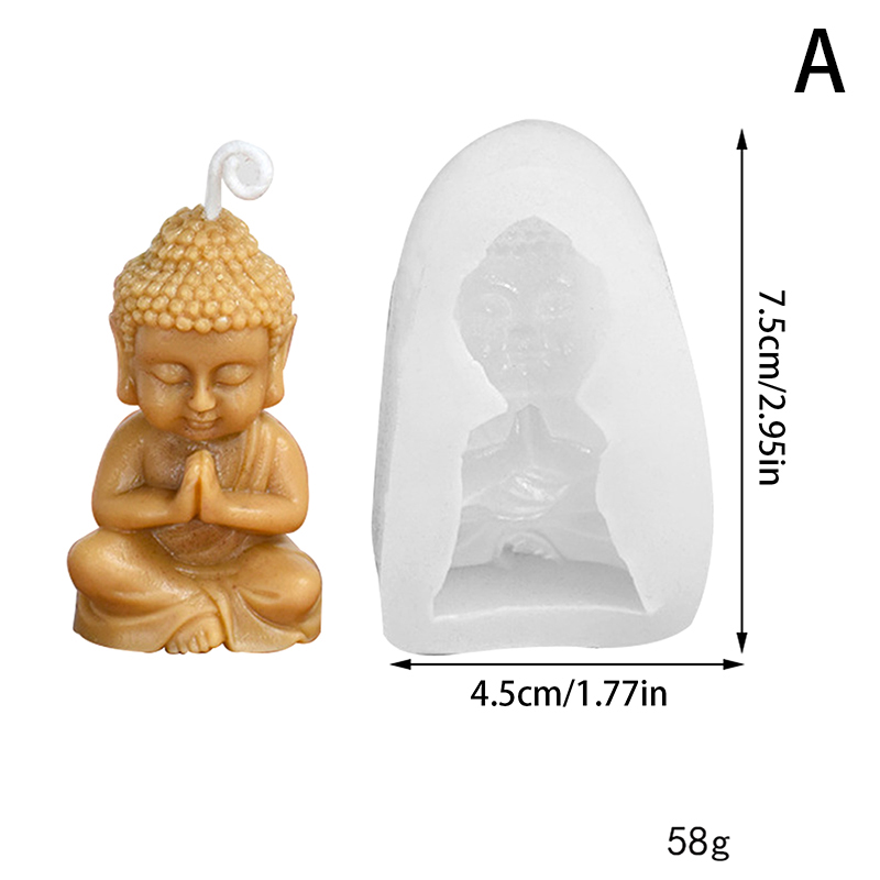 3D Maitreya Silicone Candle Mold DIY Church Buddha Making Plaster Epoxy ...