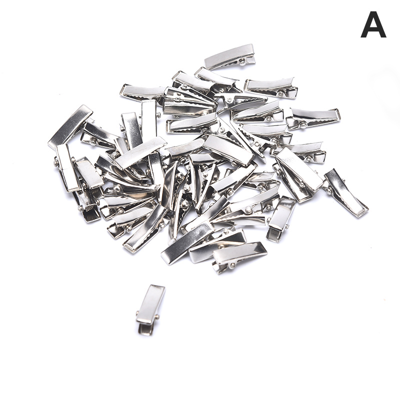 50PC Silver Tone Metal Alligator Clip Crocodile Clamps Spring Clip ...