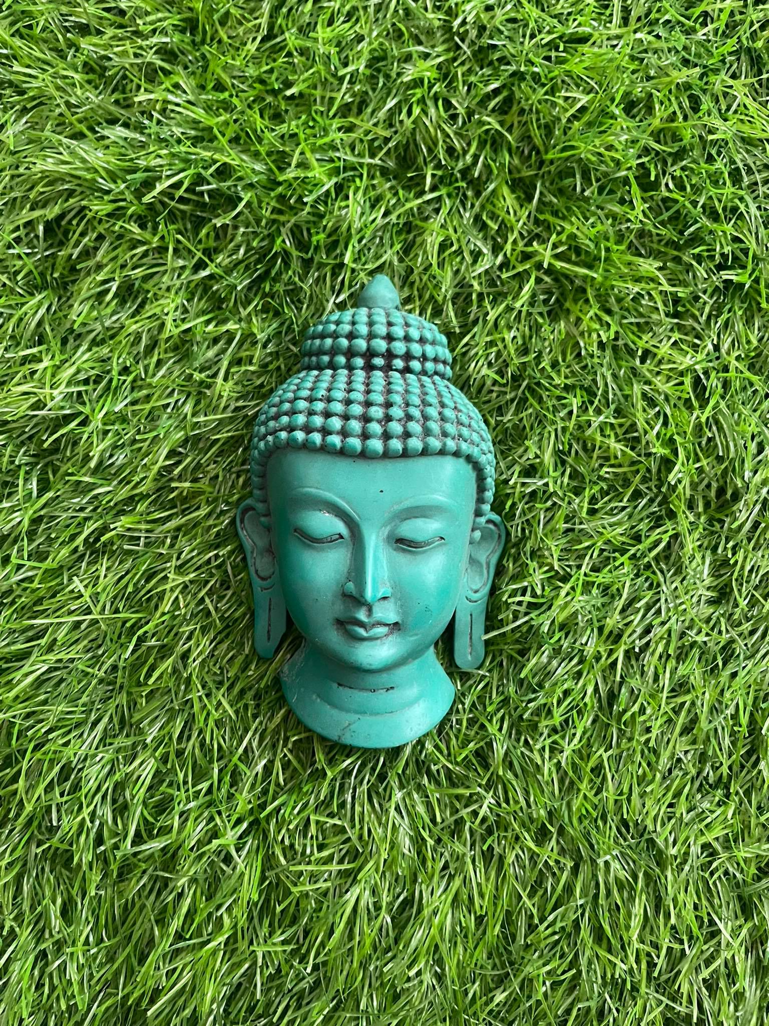 Green Buddha Face Mask Resin Statue For Gifts and Home Decorations ...