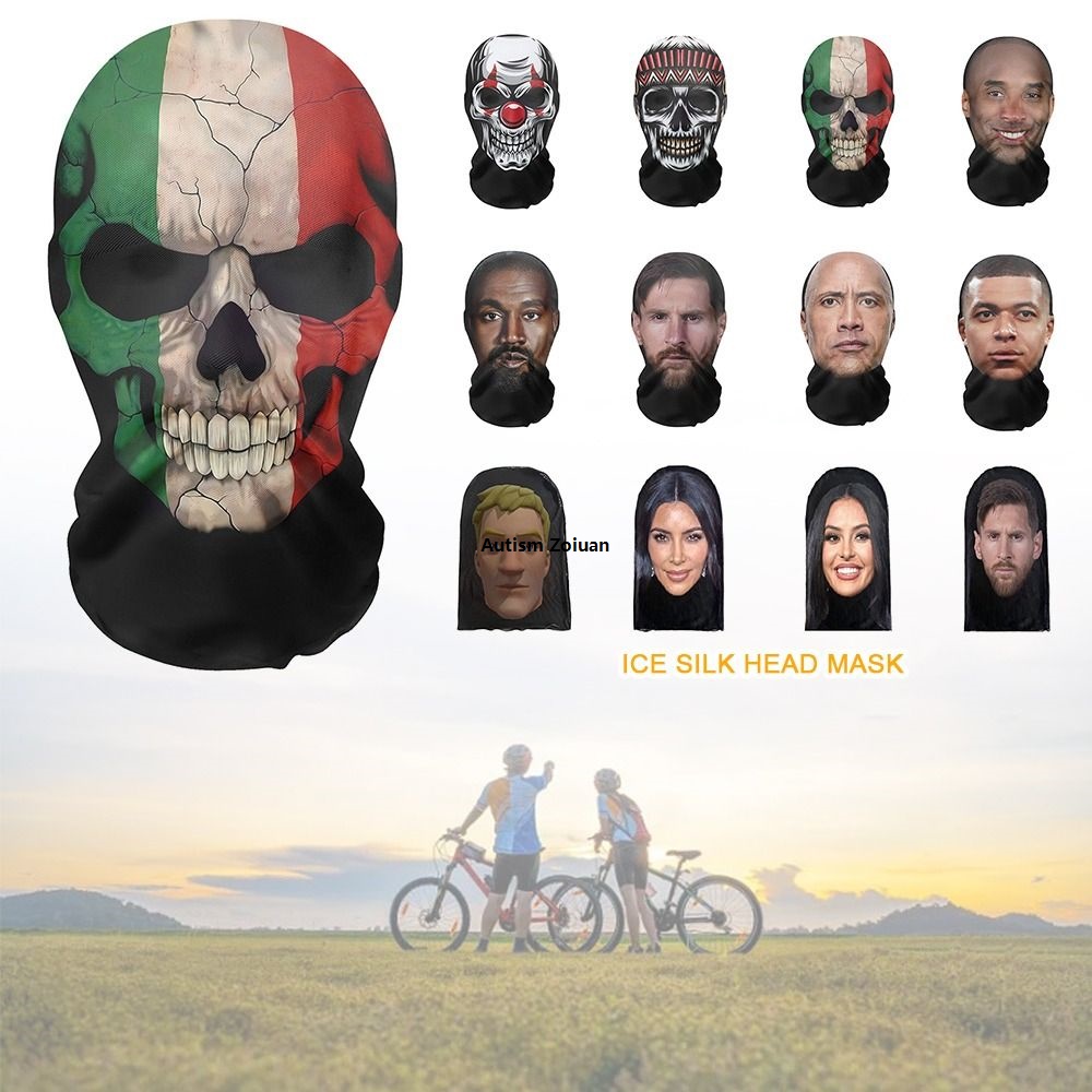 Hood Dust Funny Mask 3D Bandana Practical Head Cover Celebrity Face Ice ...