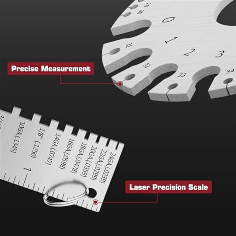 Wire Gauge Measuring Tool Kit &Gauge Thickness Tool Kit Stainless Steel ...