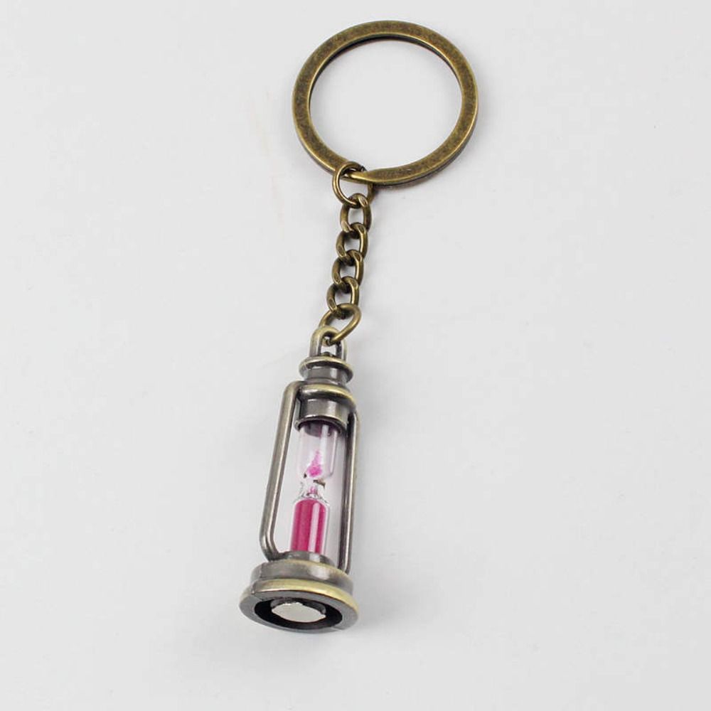 Portable Nostalgic Metal Hourglass Keychain Retro Metal Craft Kerosene ...