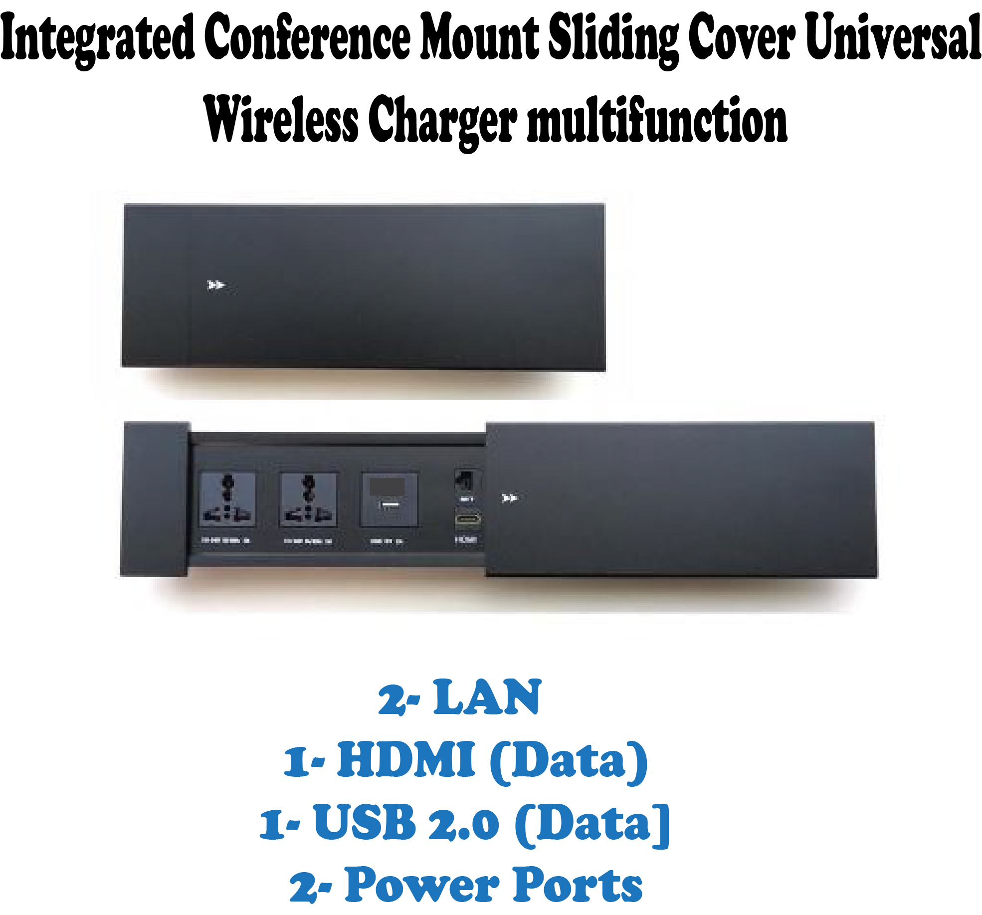 Table Top Sliding Socket With Wireless Charger Hdmi Network For Conference Desk Table Pop Up