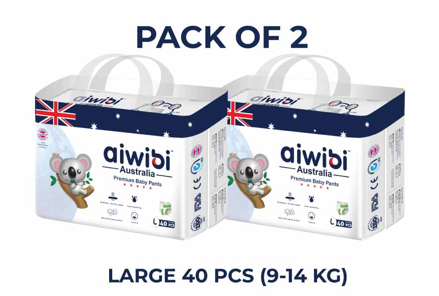 Aiwibi Premium Pant Diapers Large 40 Pieces Pack Of 2 | Daraz.com.np