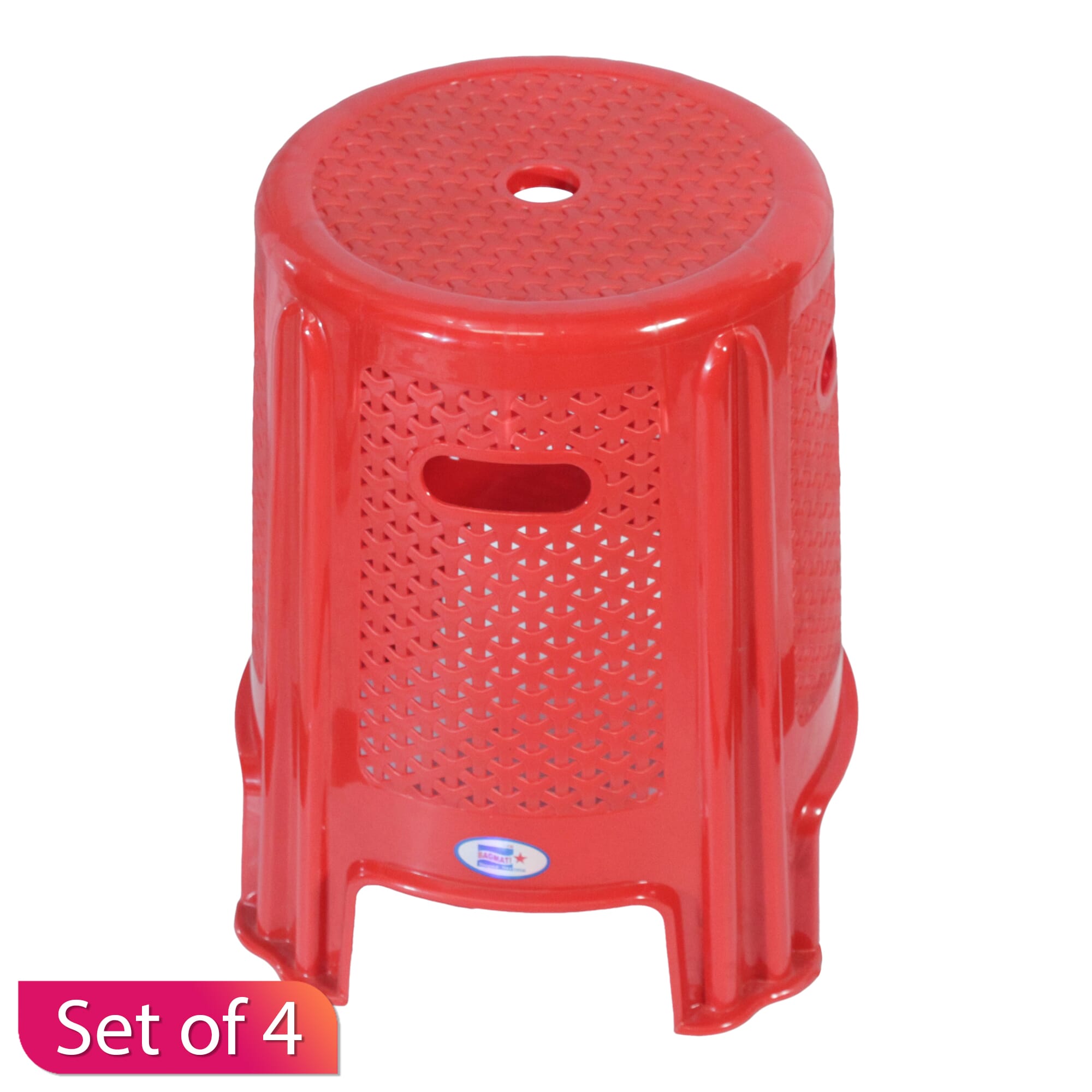 Bagmati Super Heavy Plastic Net Design Stool Set Of 4 | Daraz.com.np