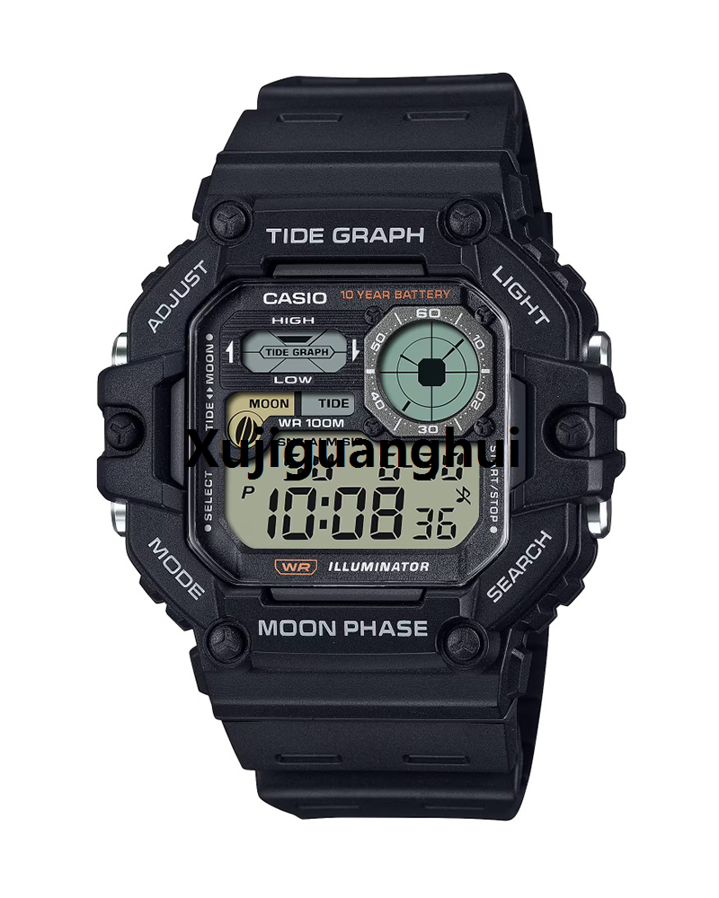 Xujiguanghui Casio General Mens Black Resin Case Round Digital World ...