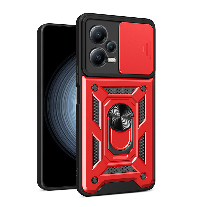 Vantime for Xiaomi Redmi Note 12 5G Case Stand Slide Lens Cover Shockproof Hard Phone Back ...
