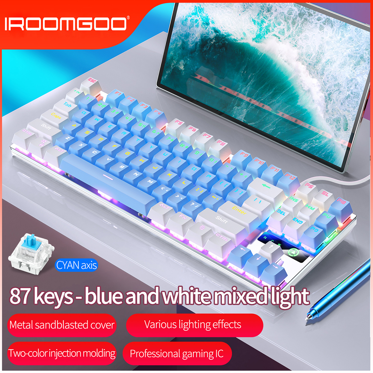 87/104 key gaming mechanical keyboard USB wired anti ghosting | Daraz ...