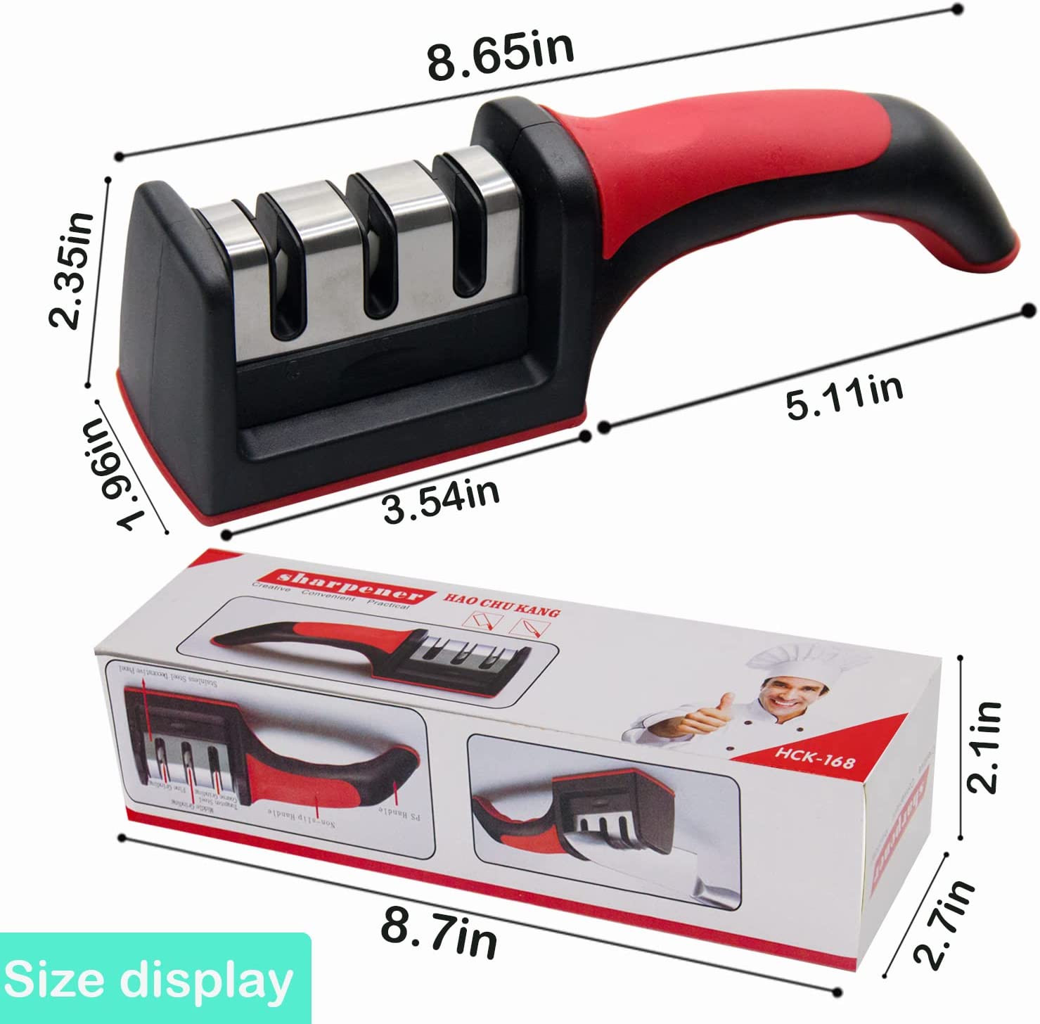 Manual Knife Sharpener with 3 Stage Knife Sharpening Sections | Daraz ...