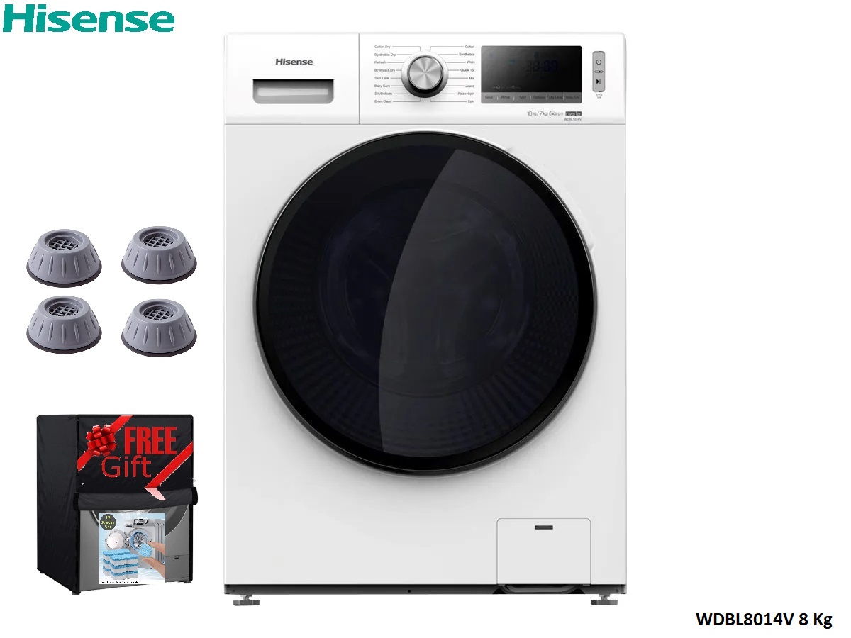 Hisense WDBL8014V 8 Kg Washer & 5 Kg Dryer Front Load Washing Machine ...