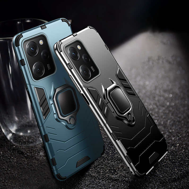 Vantime Case for Xiaomi Poco X5 Pro 5G Metallic Ring Stand Armor Hard ...