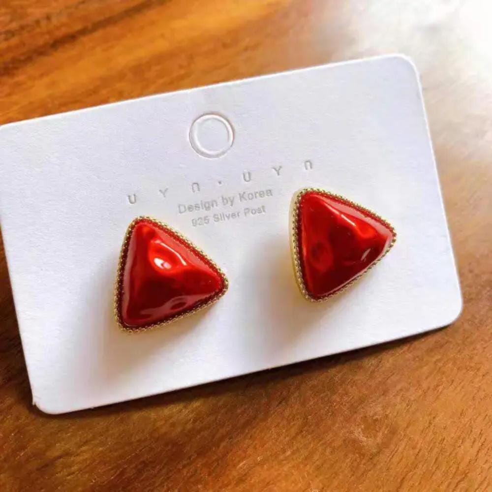 Red Color Stud Earrings For Women | Daraz.com.np