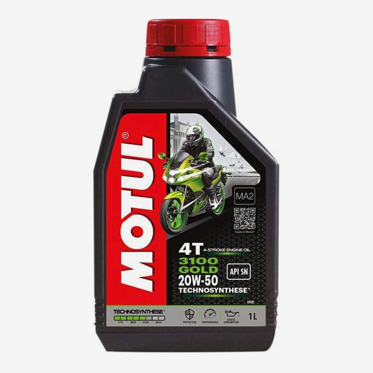 Motul 3100 4T Gold 20W50 API SM Technosynthese High Performance Semi Synthetic Engine Oil for ...