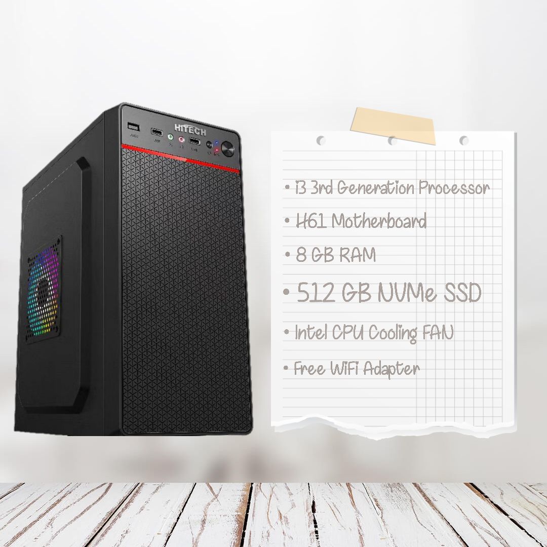 Assembled i3 3rd Generation System Unit With 8 GB RAM | 512 GB NVMe SSD ...