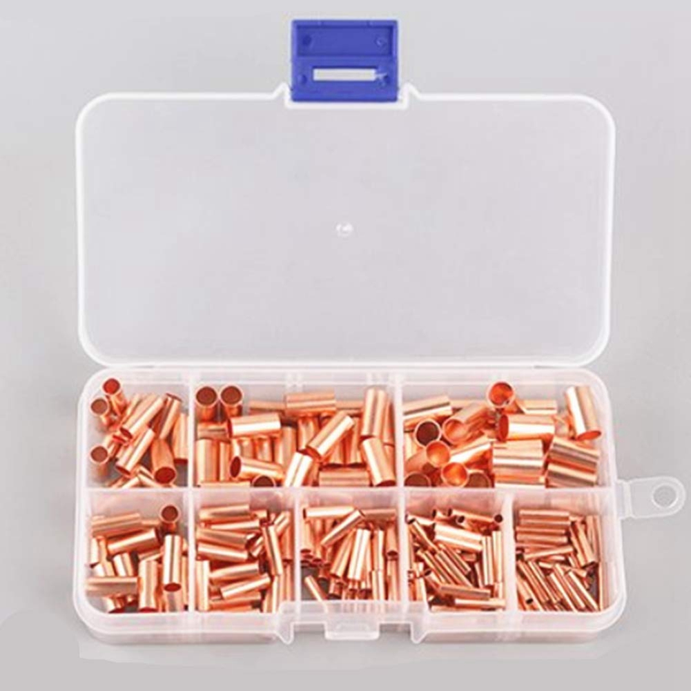 250Pcs GT Copper Connecting Pipe Wire Joint Small Copper Tube Terminal ...