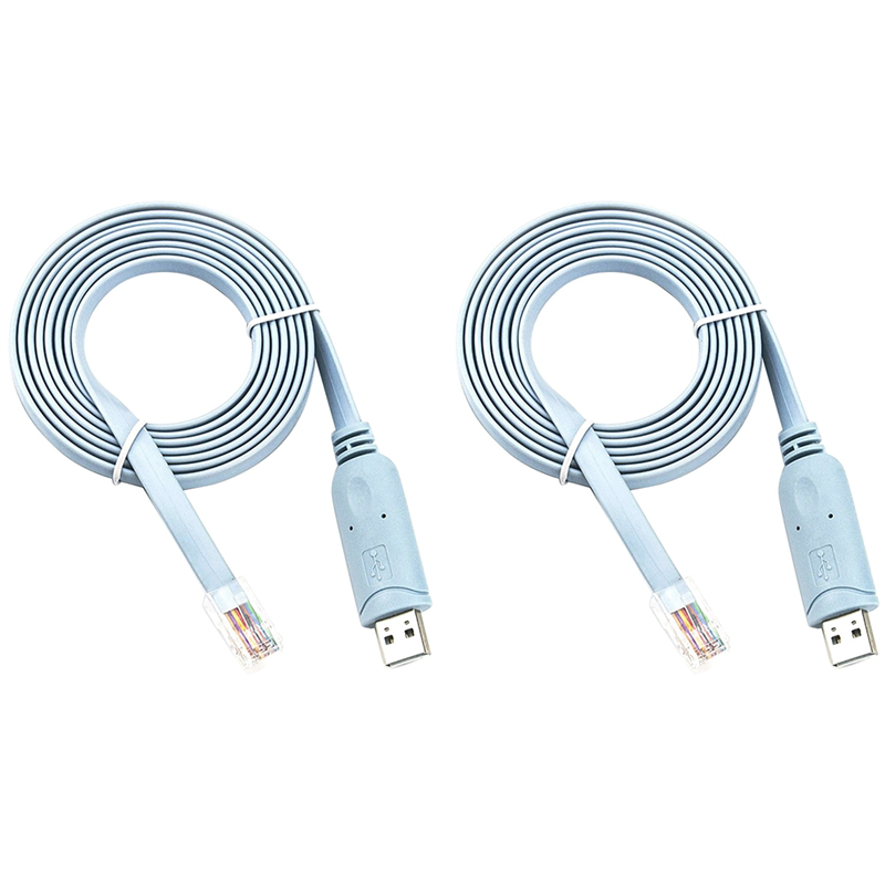 OUMERY 2X 1.8M Chip USB to RJ45 USB to RS232 Serial to RJ45 CAT5 ...
