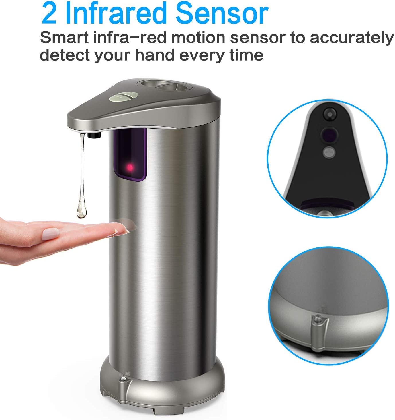 Stainless Steel Infrared Sensor Automatic Soap Dispenser 250ML - Silver ...