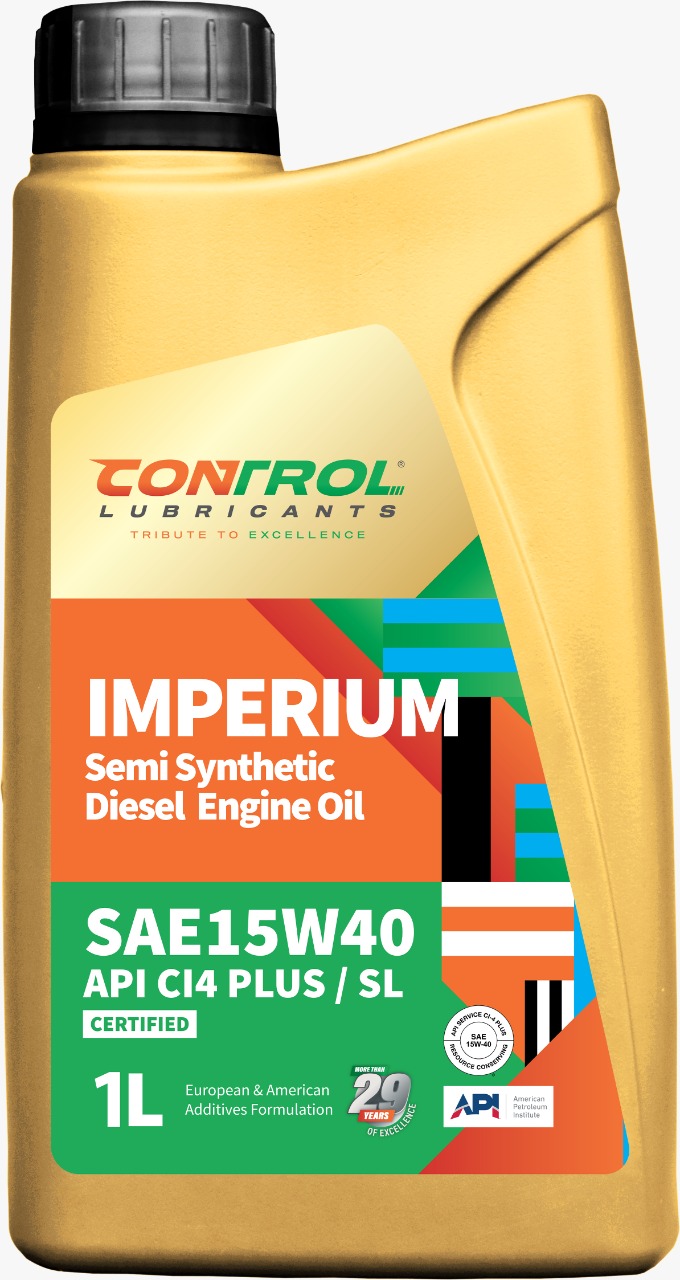 Control Lubricants Imperium SAE 15W40 API SL/CI4 Plus Semi Synthetic Heavy Duty Diesel Engine ...