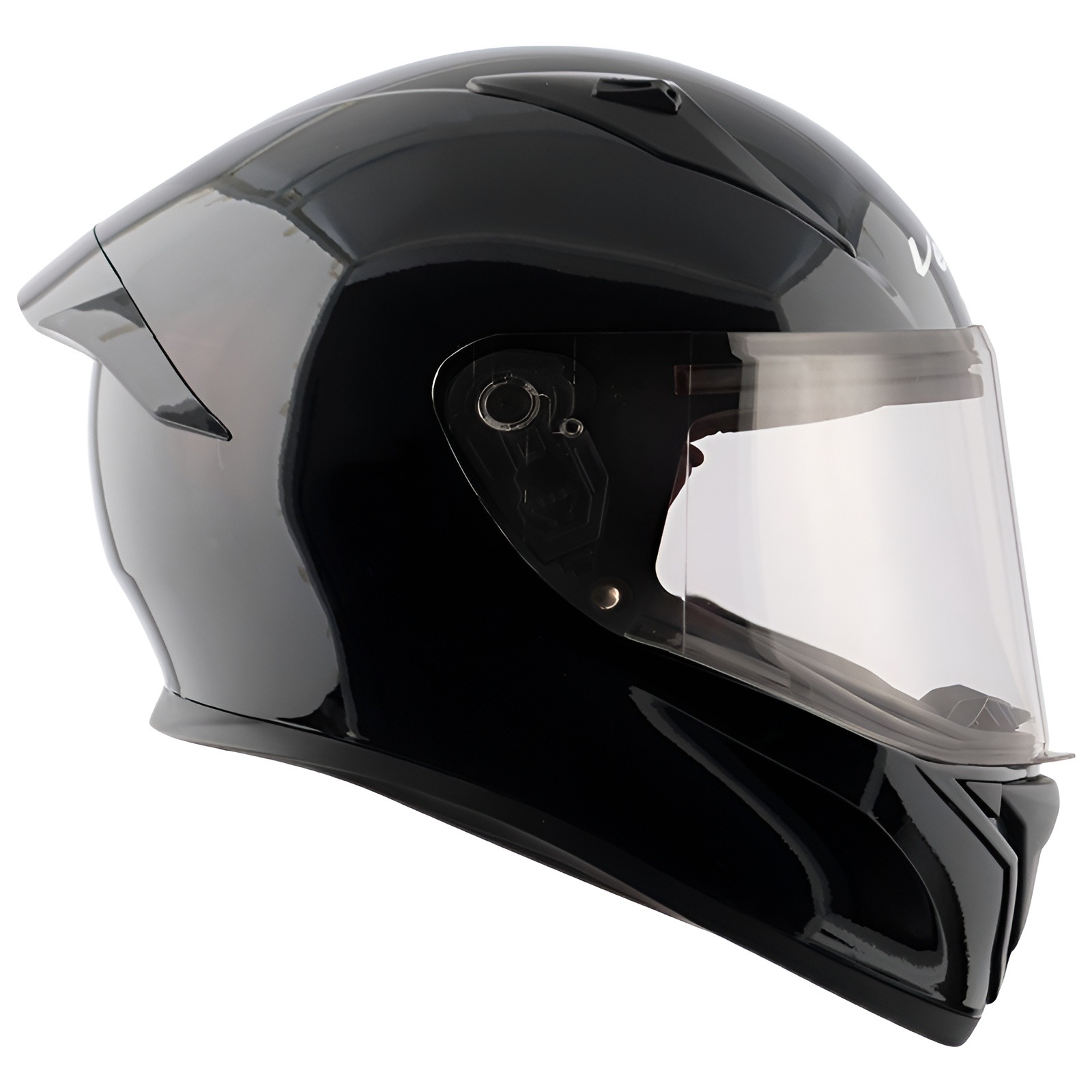 Vega Bolt Dull Black Full Face Helmet With Mercury & Clear Visor | ABS ...