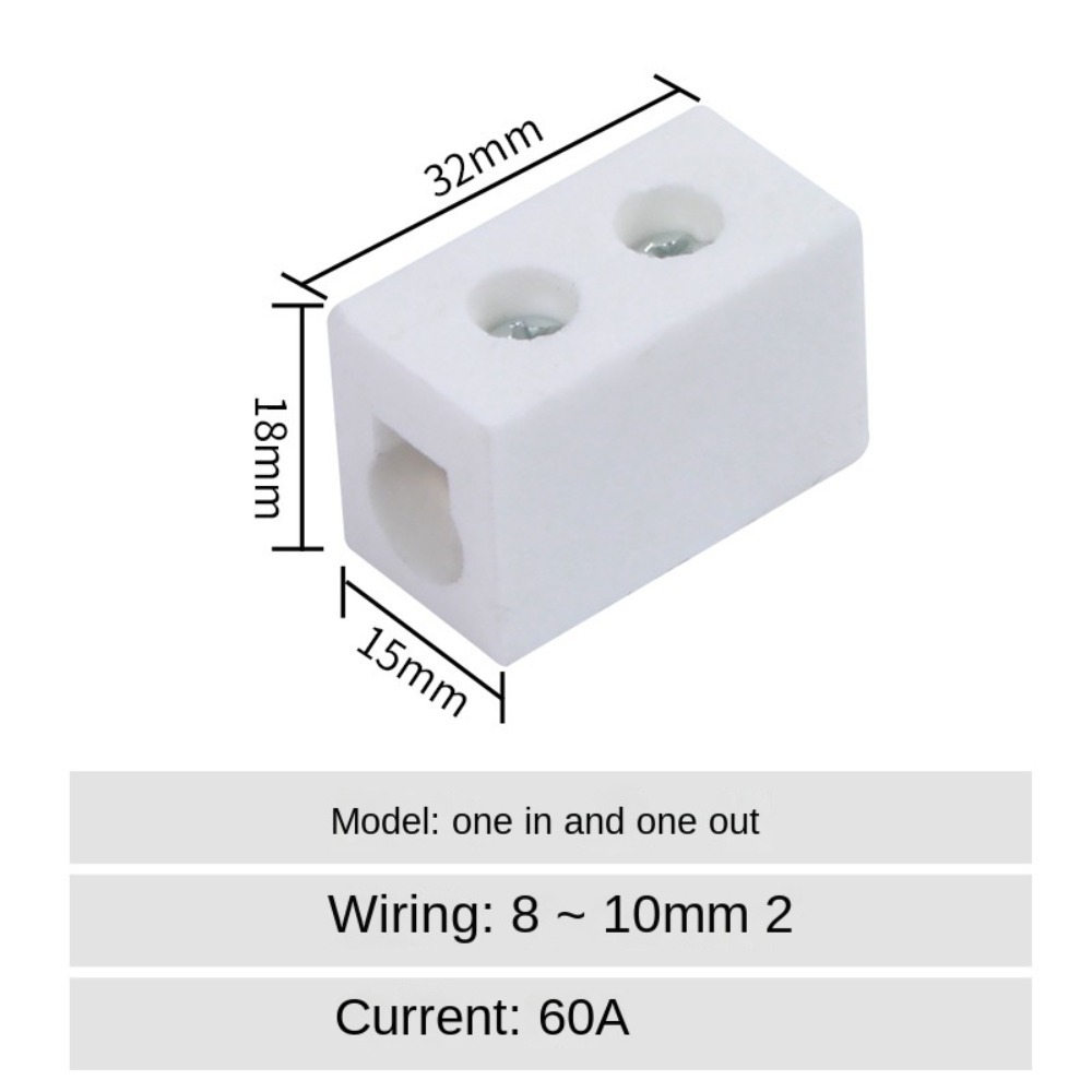 Ceramic Connector 1 In 1 Out Ceramic Wiring Terminal Block High ...