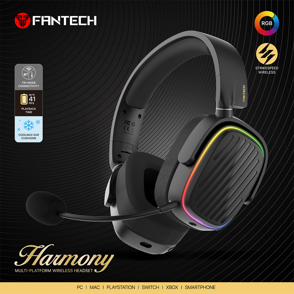 FANTECH Harmony WHG02 Wireless & Bluetooth Headphone – Tri Mode ...