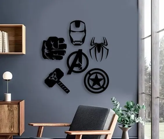 Marvel Superhero Avengers Collections Wooden Wall Decor Frames 6 pc ...