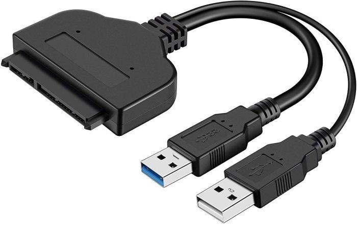 USB 2.0 to SATA HDD Cable Adapter with Power USB to SATA Converter ...