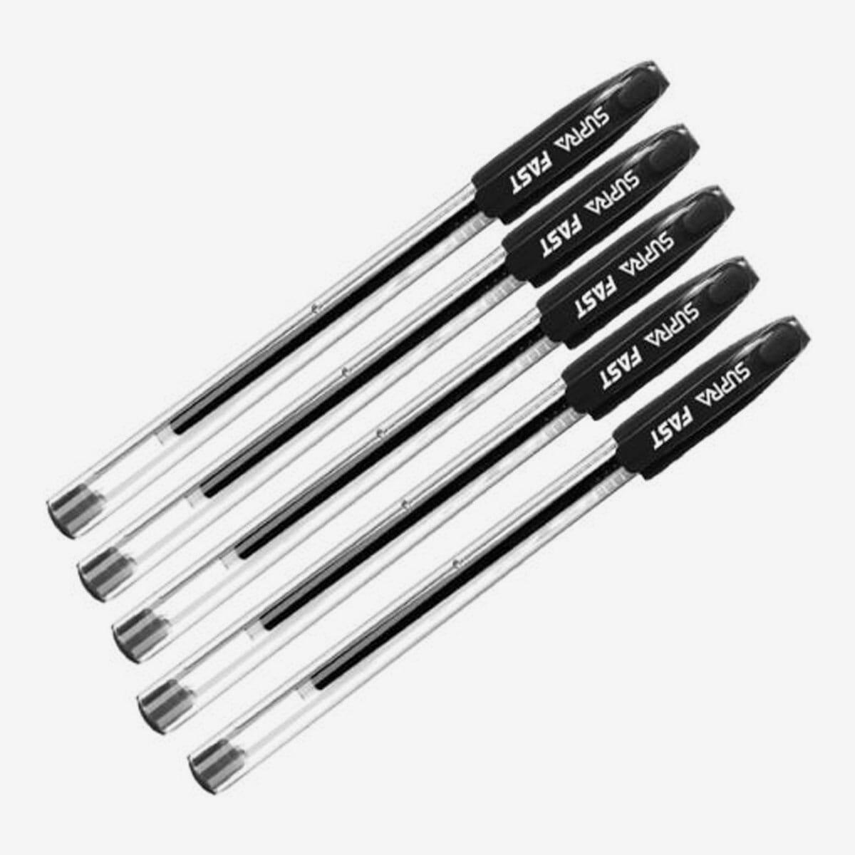 Supra Fast Ball Pen Black Color(5 pcs) By mitrata | Daraz.com.np