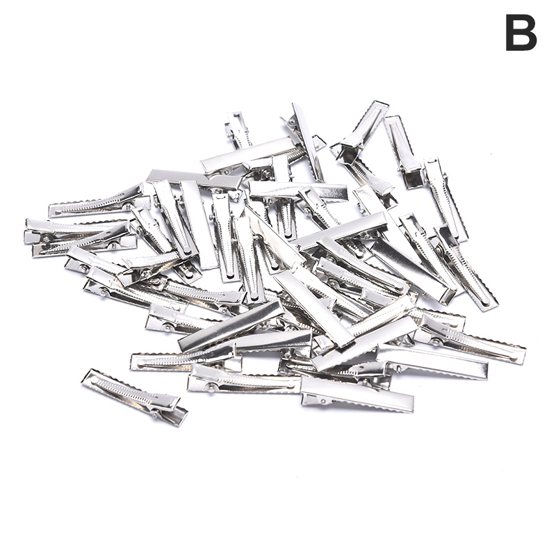 50PC Silver Tone Metal Alligator Clip Crocodile Clamps Spring Clip ...