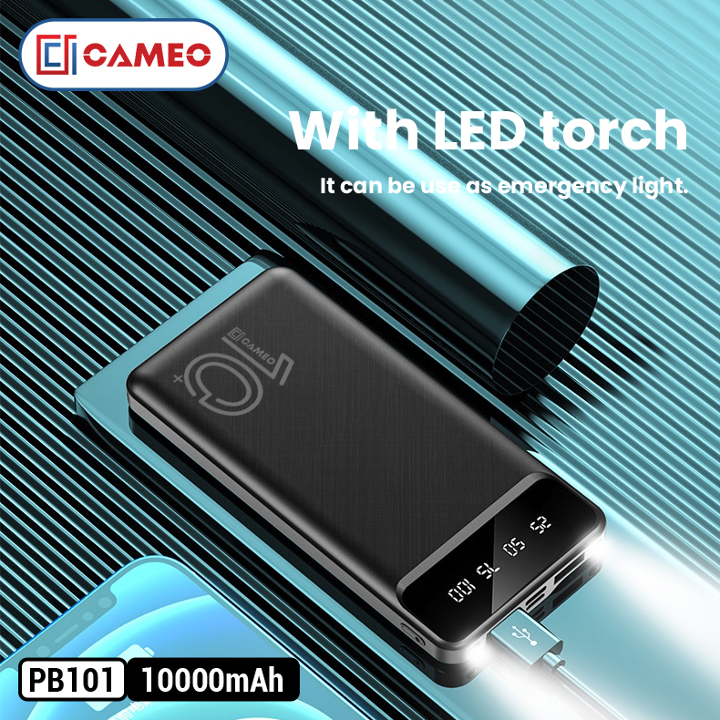 Cameo PB101 10000 mAh Slim Powerbank with LED Torch Charging Type C and ...