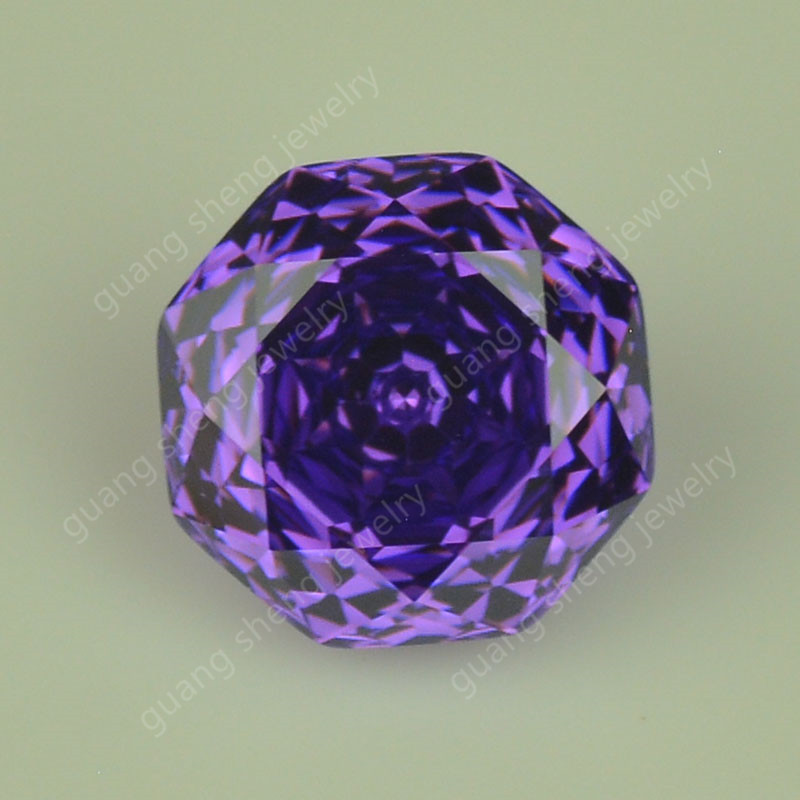 Excellent Amethyst Color Octagon Shape Millennium Rose Cut Cubic ...