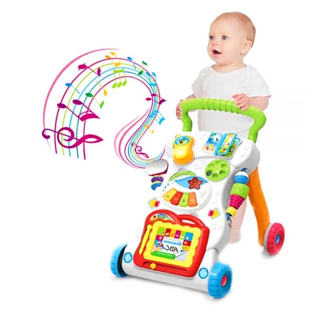 Four Wheels Cartoon Portable Plastic Baby Walker | Daraz.com.np