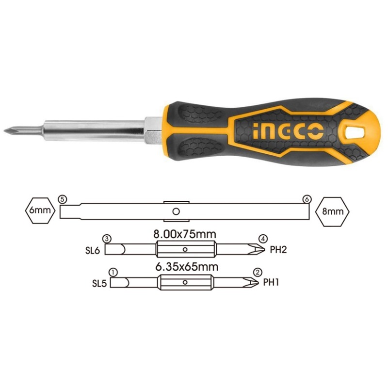 ingco 6 In 1 screwdriver set | Daraz.com.np