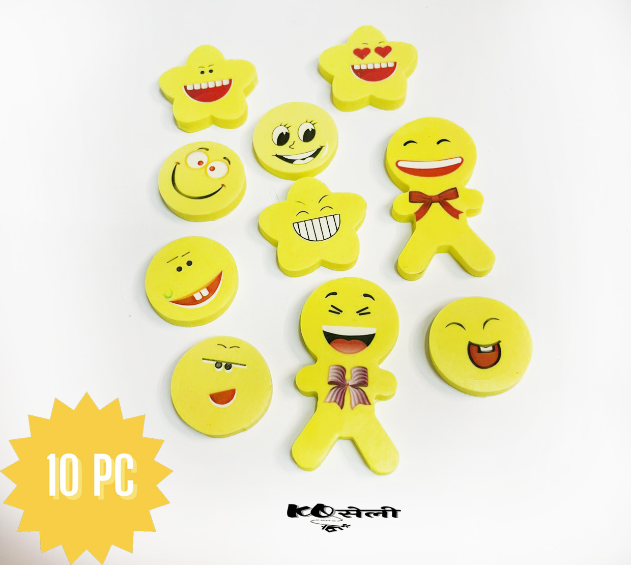 Random Smiley Emoji Eraser 10pc Mix | Daraz.com.np