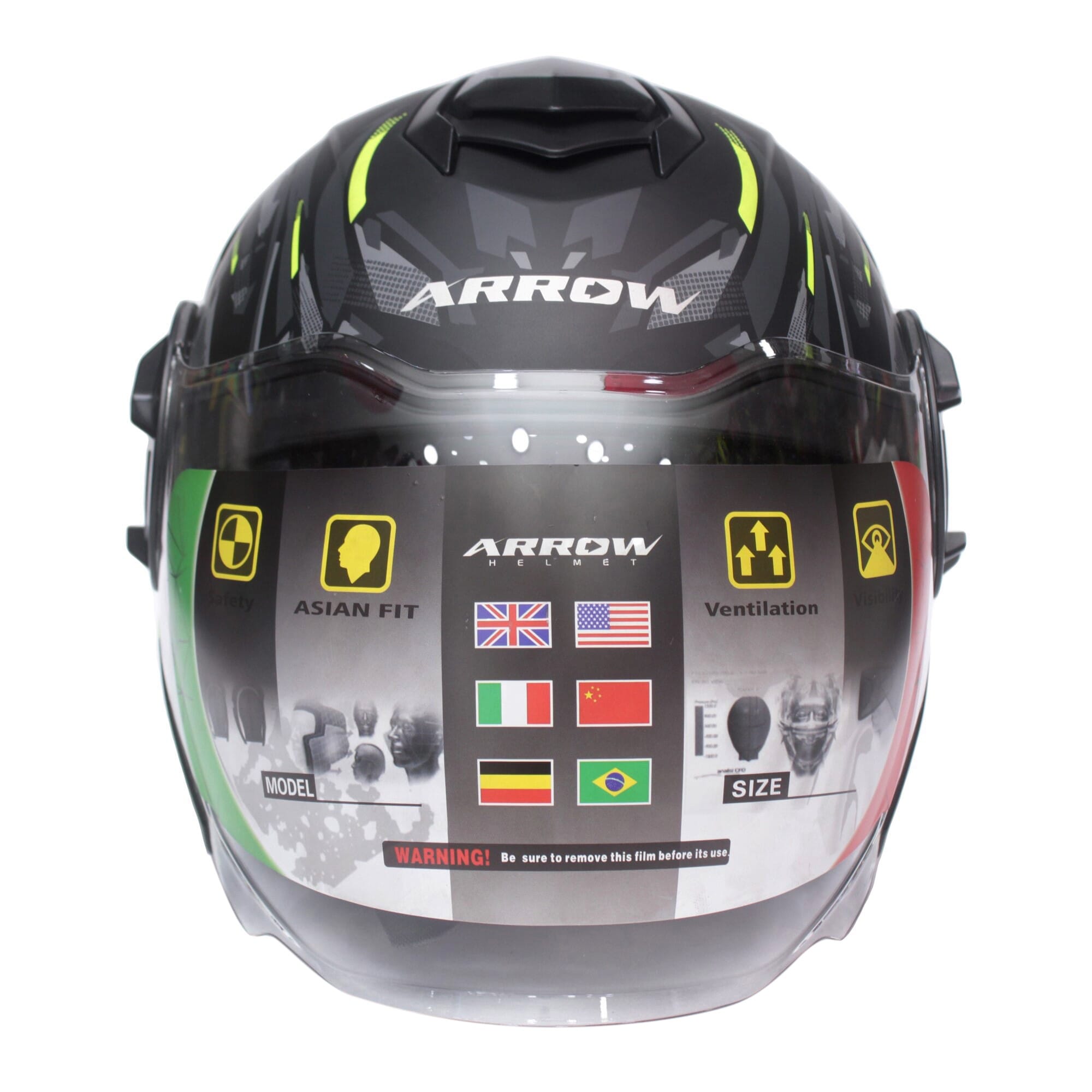 Arrow Double Visor Half Helmet | Daraz.com.np