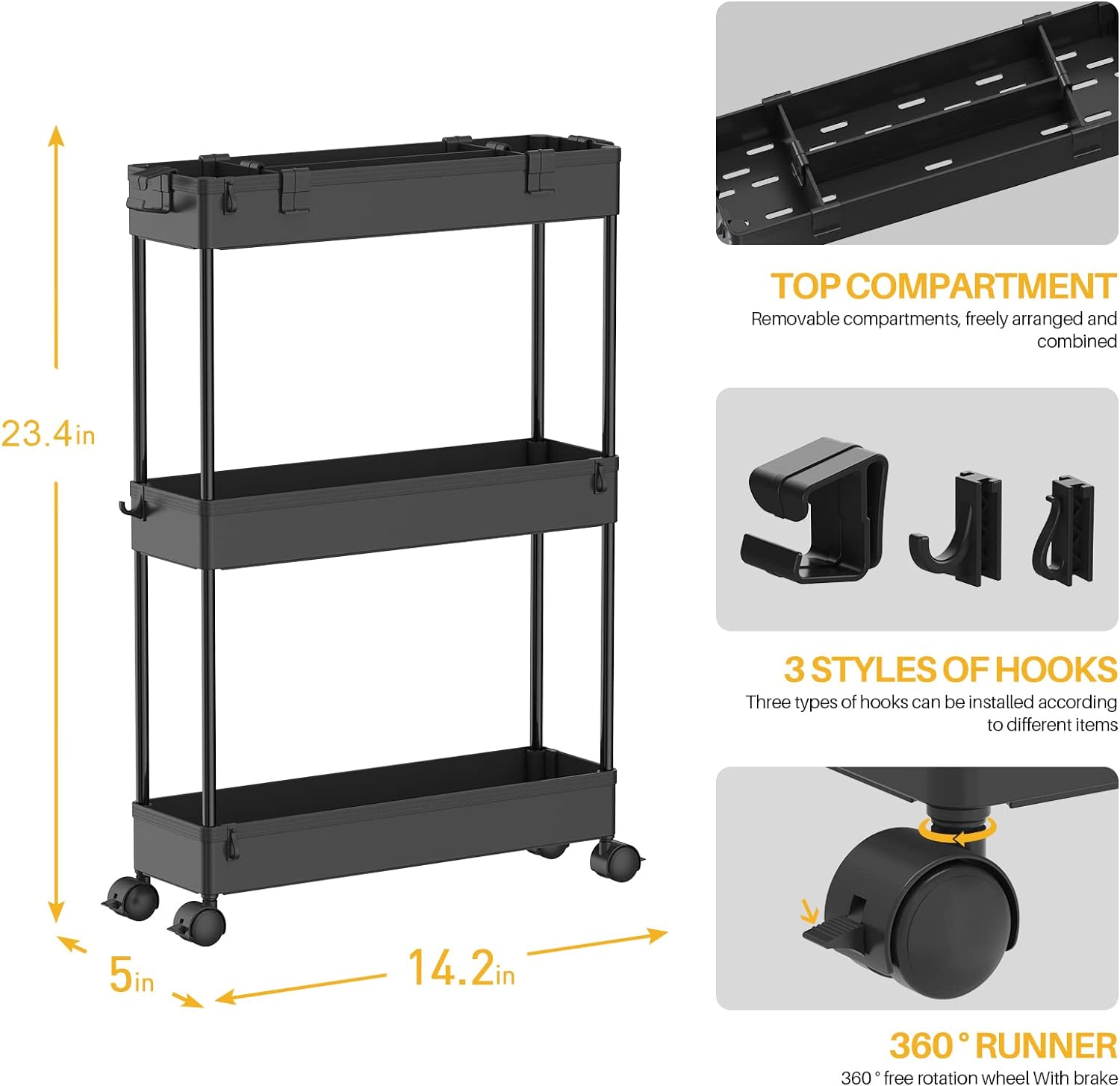 Kitchen Slim Rack 3 layer | Daraz.com.np