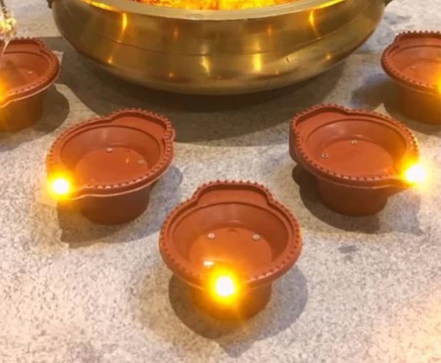 Water Sensor Magic Diya - Set of 8 - LED Lights Electric Diya For ...