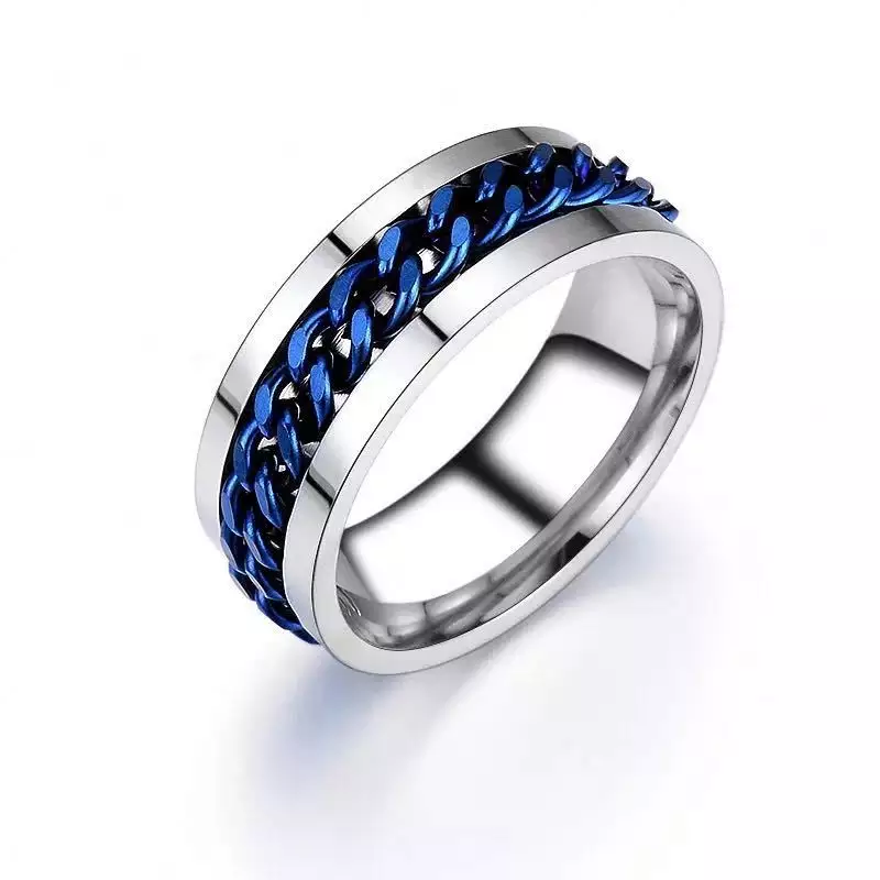ANX Cool Stainless Steel Rotatable Ring Men Spinner Chain Ring | Daraz ...