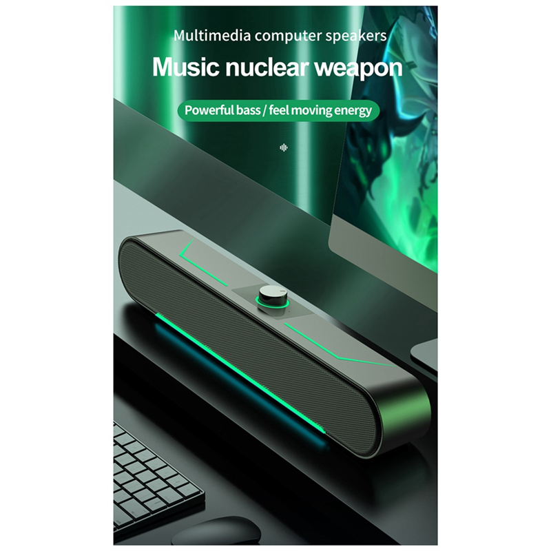 New Computer Speakers Game High Volume LED Light-Emitting Desktop HIFI ...