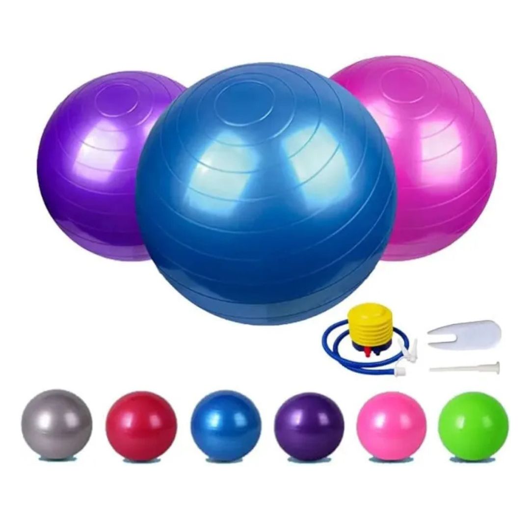 65 cm Fitness Exercise Ball – Anti-Burst Gym Ball with Free Hand Pump ...