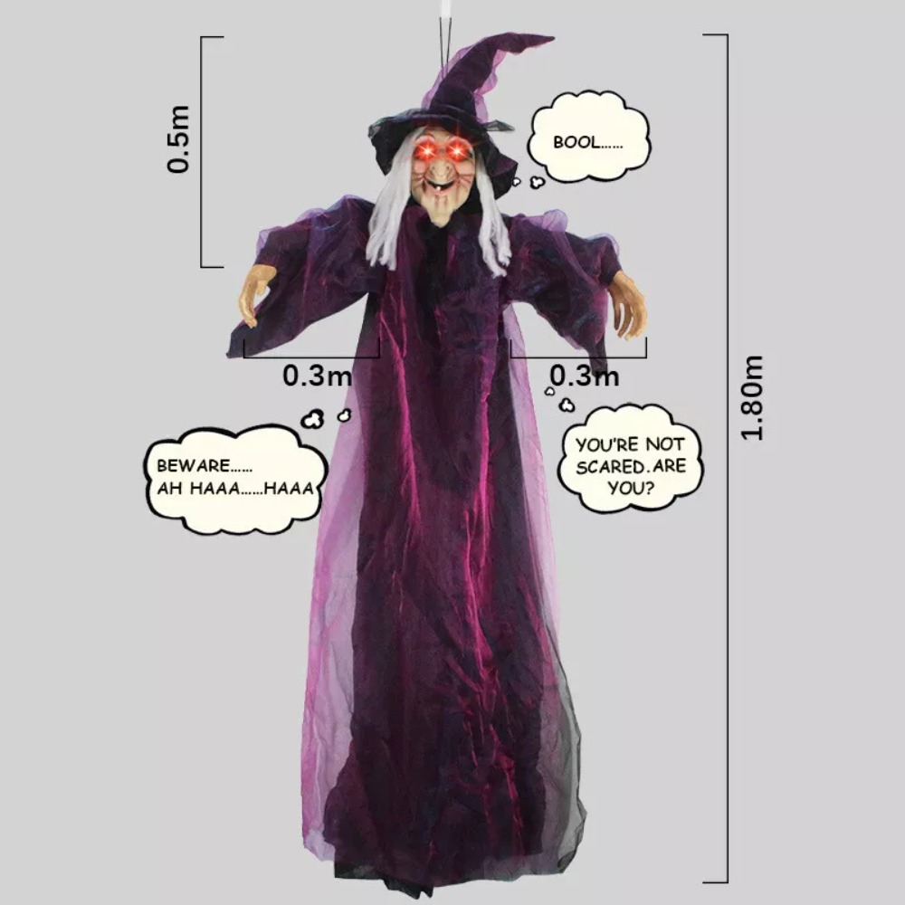 Creativity Halloween Life Size Talking Witch Outdoor Sound Activation ...