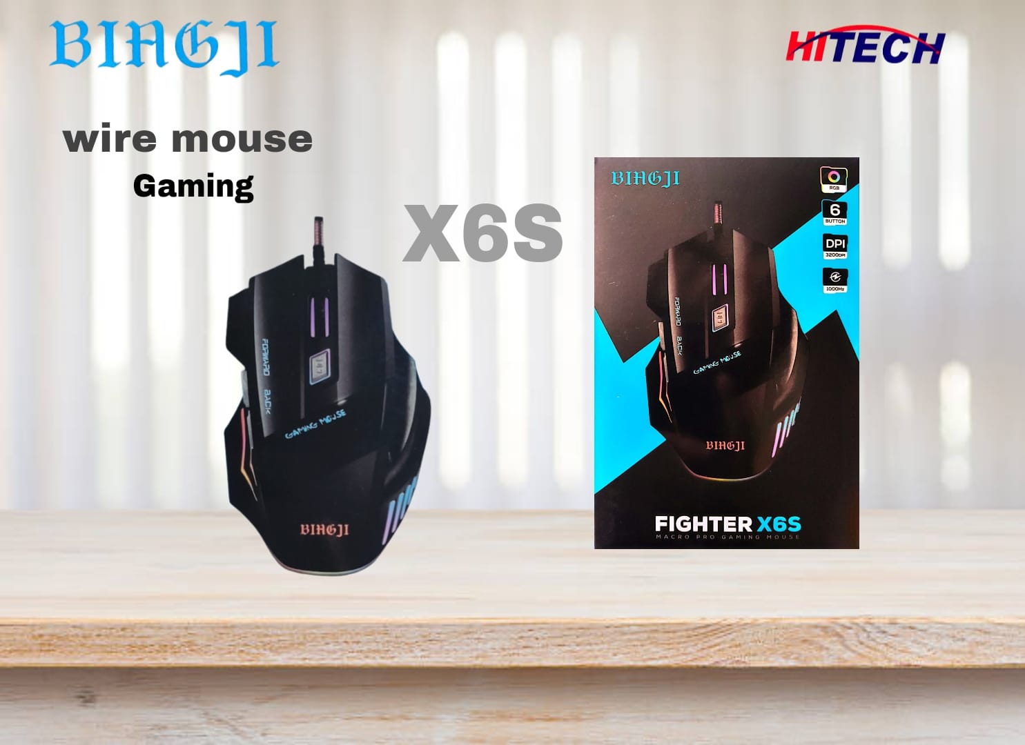 Biajgi Wired Macro Pro Gaming Mouse 6 Buttons - Racing X6s (3200 DPI ...