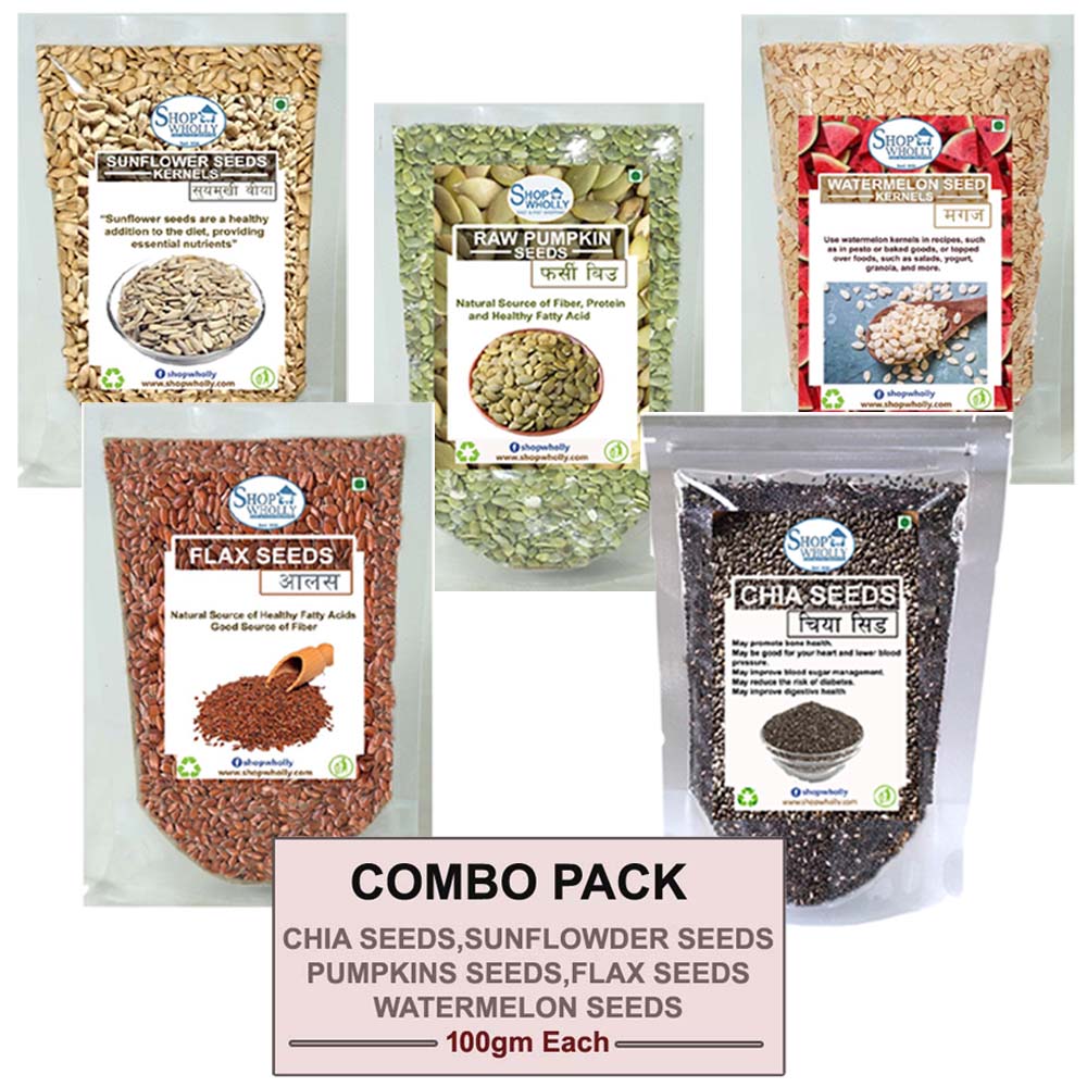 Combo Pack of Chia Seeds,Pumpkin Seeds,Sunflower Seeds,Flax Seeds ...