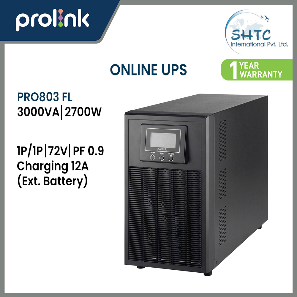 Prolink PRO803FL Online UPS 3KVA, 2700w, 1P/1P, 72V, PF 0.9, Charging 12A (Ext. Battery) | Daraz ...
