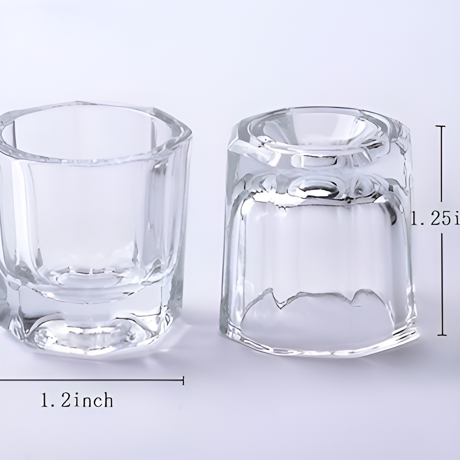 6 Pieces of An Octagon Shaped, Crystal Transparent Heavy Base Straight ...